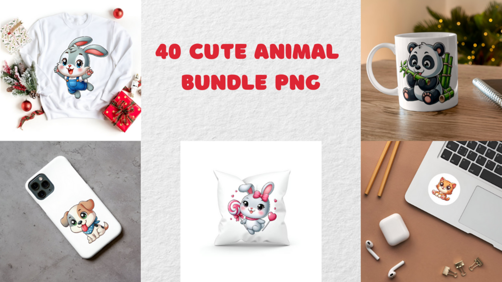 40 Cute Animal Bundle PNG