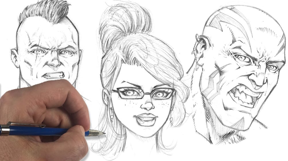 Drawing Comic Style Faces Using Traditional Art Supplies
