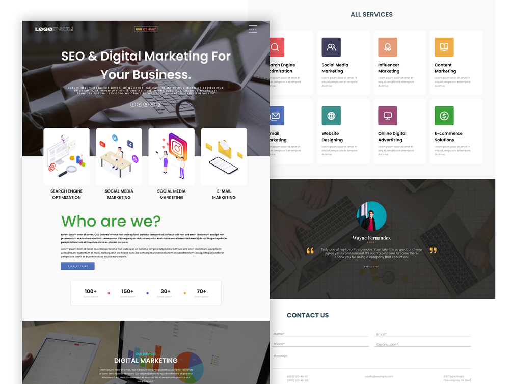 Digital Marketing UI Template (01) for Figma