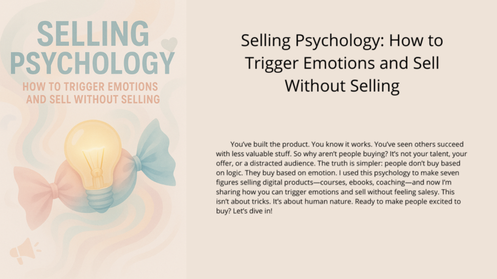 Selling Psychology: How to Trigger Emotions and Sell Without Selling