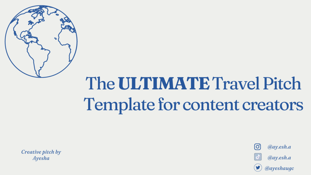 The ULTIMATE Travel Pitch Template for Content Creators | Collaborate ...