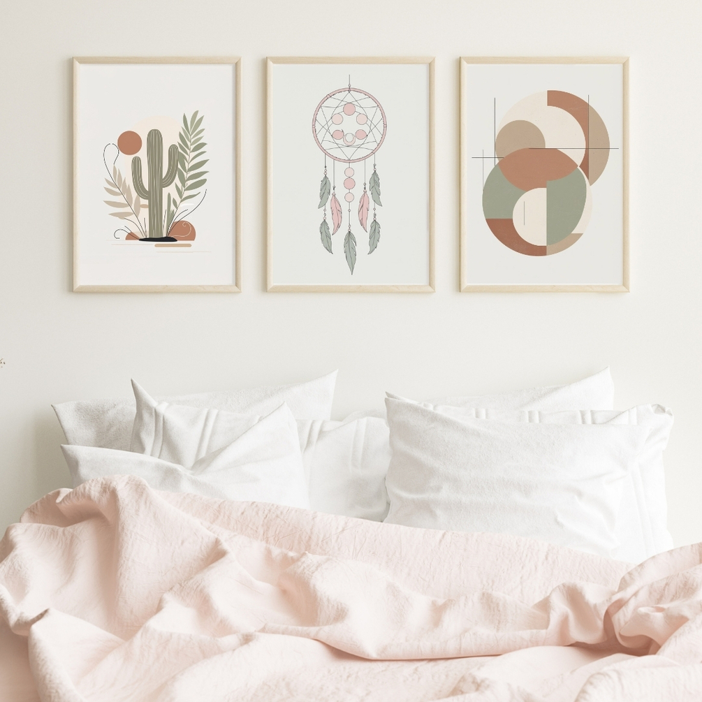 Boho Minimalist Wall Art Bundle – 8 Printable Posters in Multiple Sizes ...
