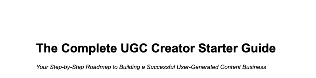 Beginner UGC Playbook