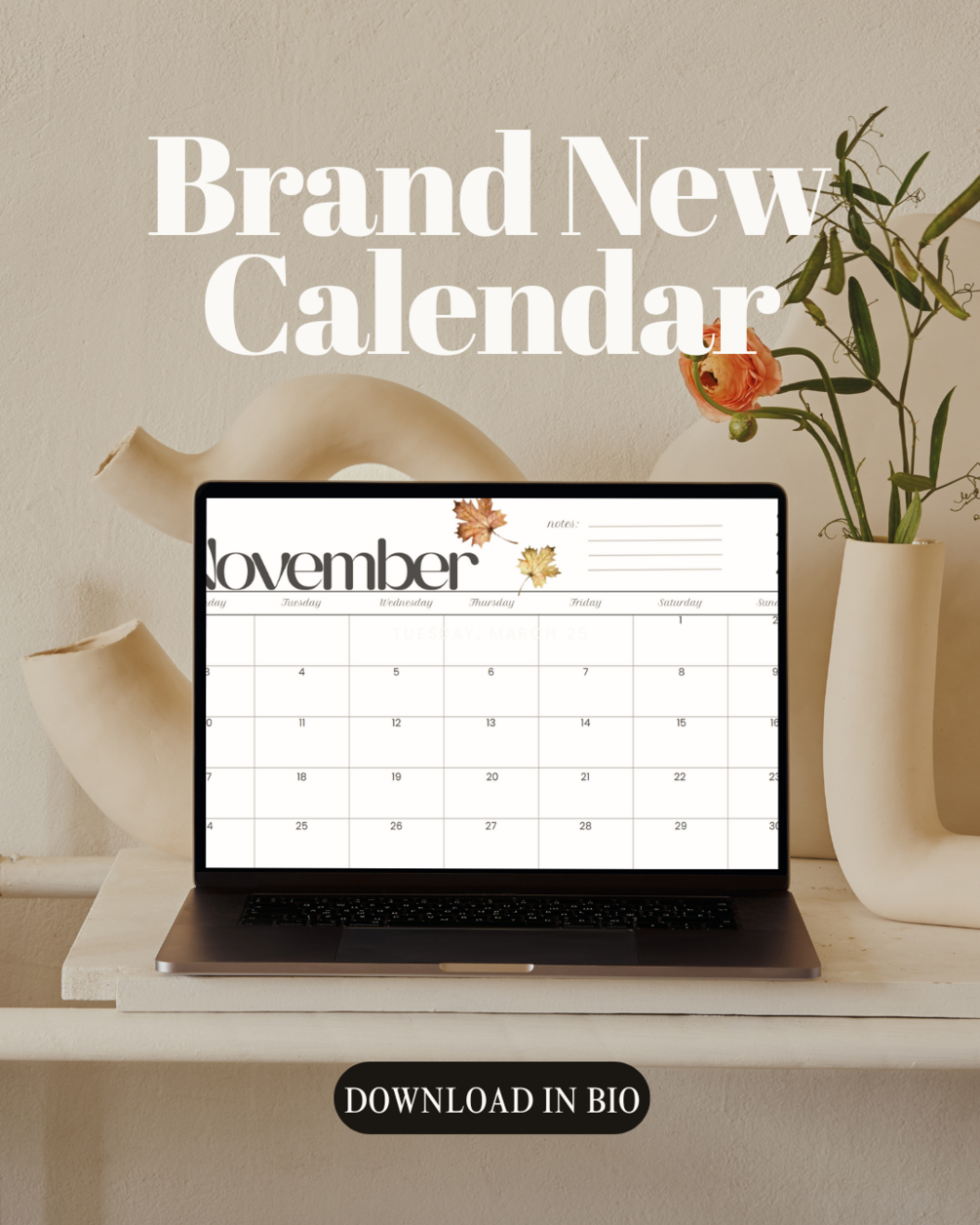 Planner - Minimalistic Monthly Calendar 2025