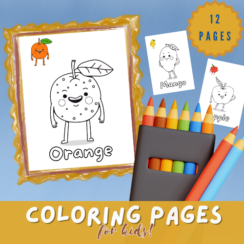 Fruity Fun: 12 Pages of Adorable Coloring Delights for Kids!