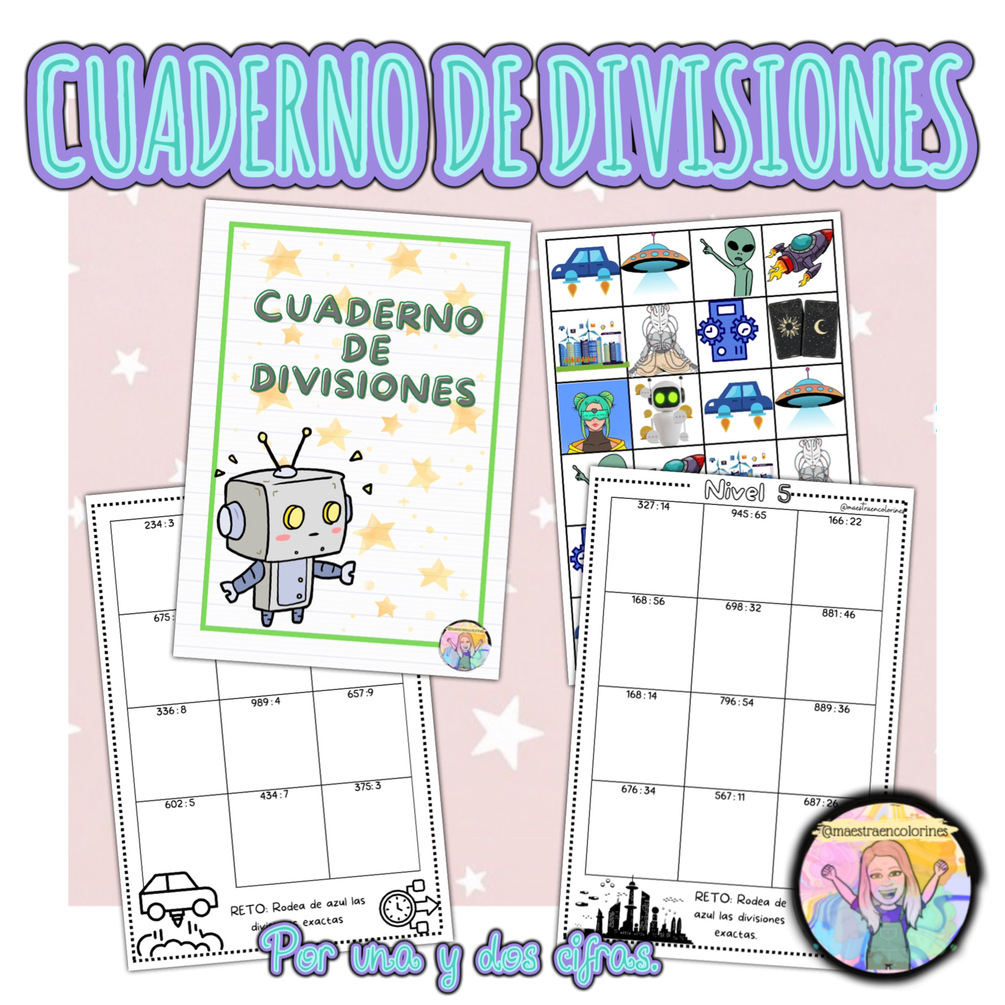 Cuaderno de divisiones por una y dos cifras