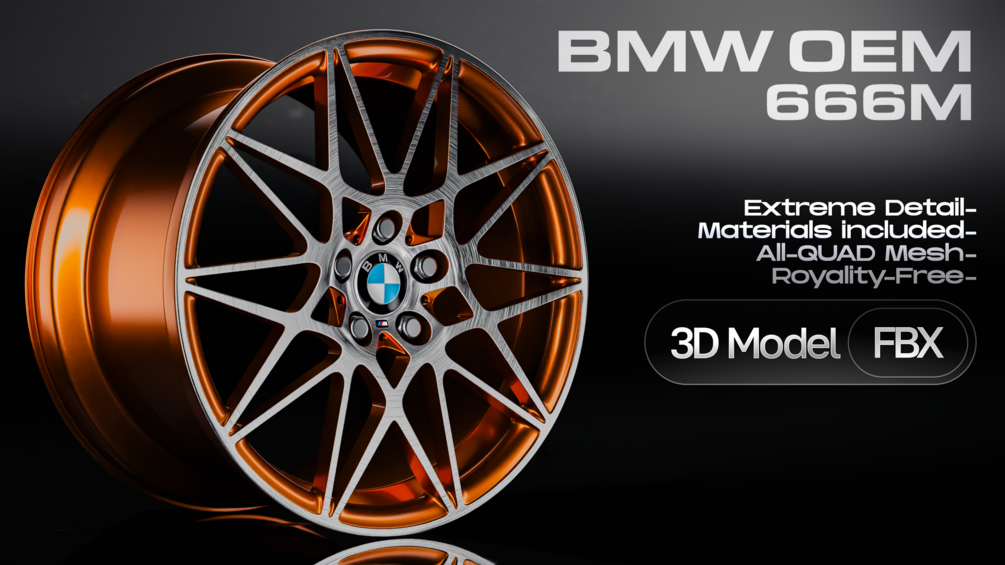 BMW OEM 666M Wheel [Detailed 3D Model]