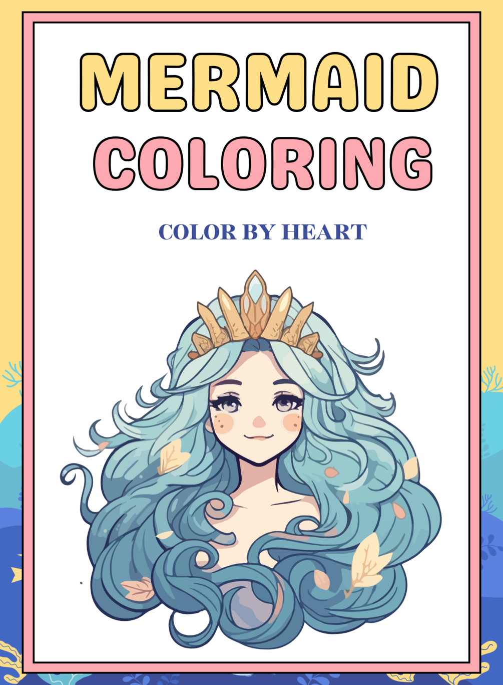 Mermaid Coloring Worksheets in Colorful Illustrative Style