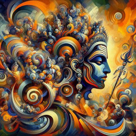 🌟 Discover the Divine: Abstract Expression Image of Gods 🎨