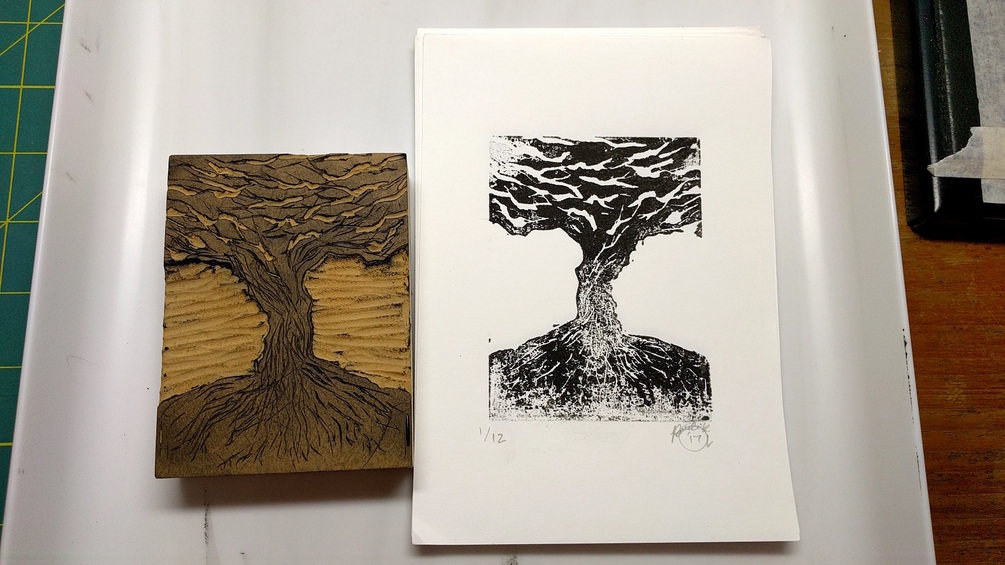 Block Print (Tree) - Limited Run of 12 Prints