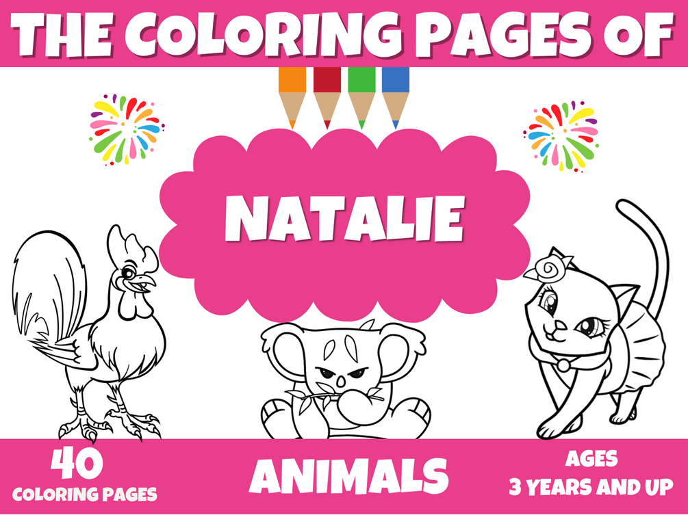 NATALIE Coloring Pages, Animal coloring book for children named NATALIE ...