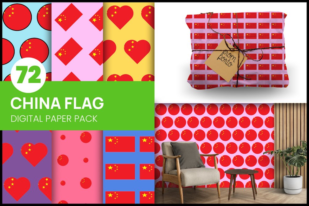 China Flag Seamless Patterns