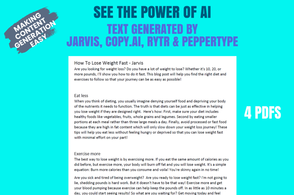 AI Content Generator Comparison PDFs