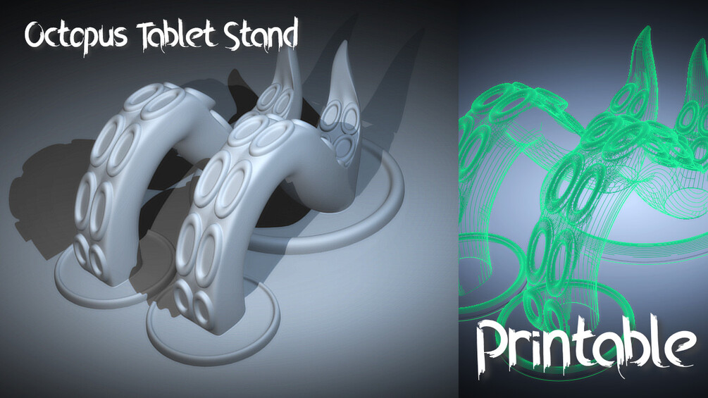 3D Printable Octopus Tablet Stands