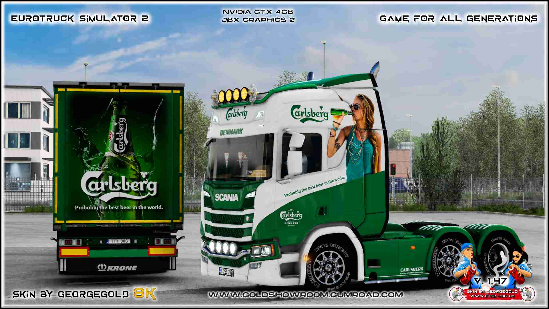 ETS 2 Skin Combo Scania R NG Carlsberg