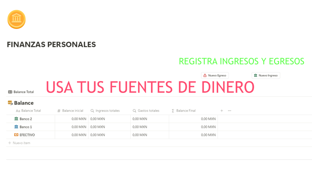 FINANZAS PERSONALES registro de ingresos y gastos