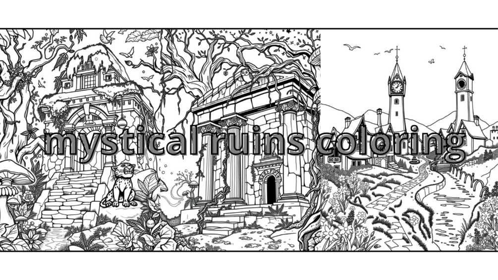 Mystical Ruins Coloring Book – Enchanted Places Lost in Time | 33-Page ...