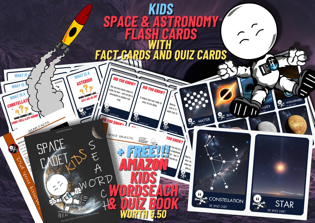 Just 1.75, Printable Space & Astronomy Flash Cards. Learn about the ...