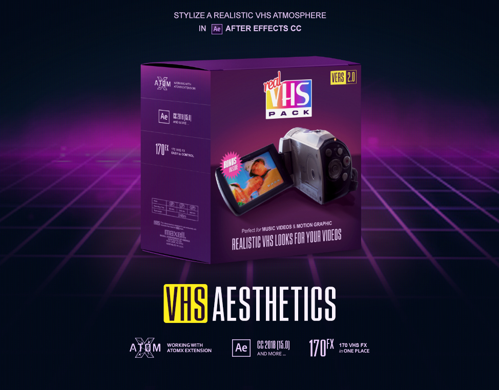 Real VHS Pack 2.0 for After Effects CC (Mac, PC)