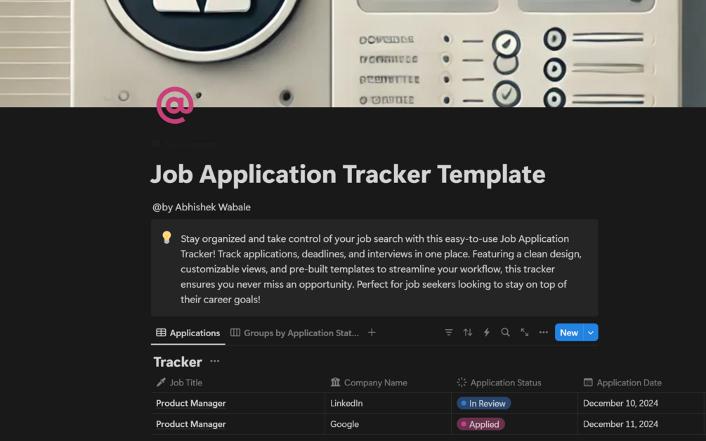 Job Application Tracker Template