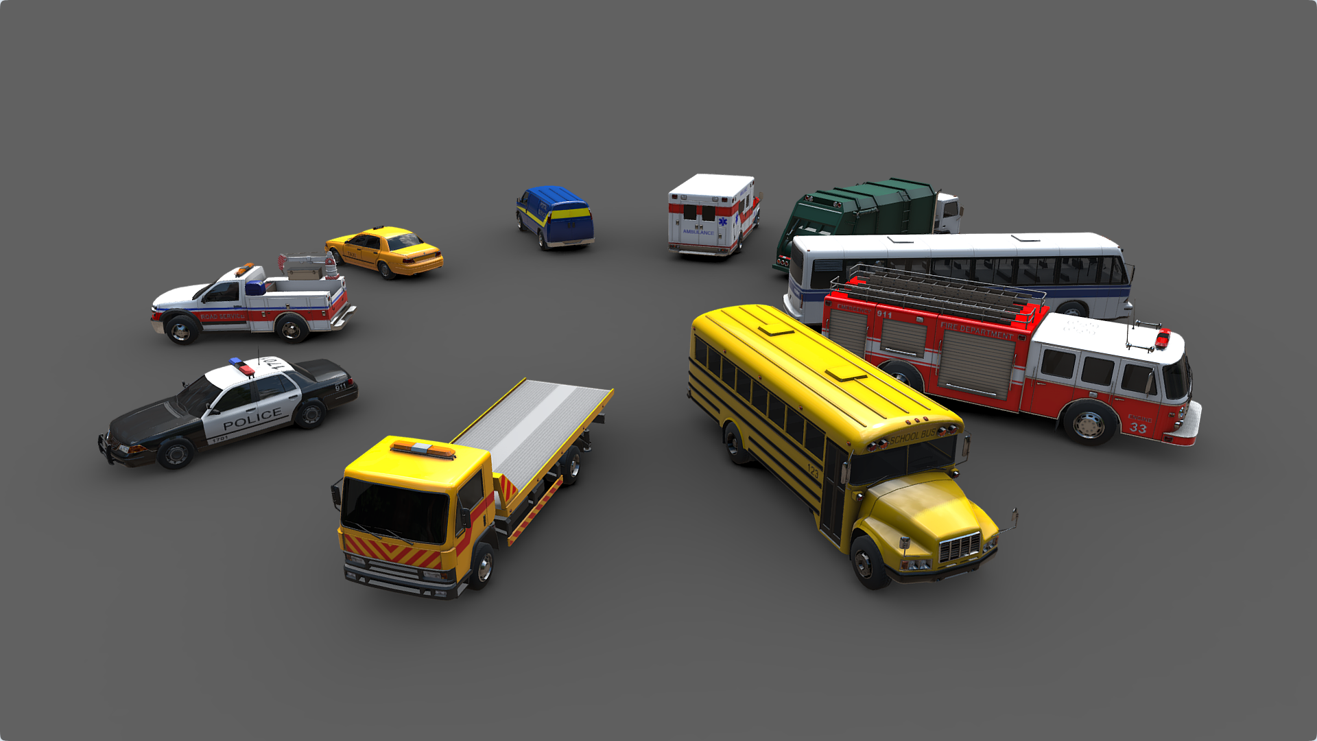 Generic Cars & Street Assets 3D Models Pack