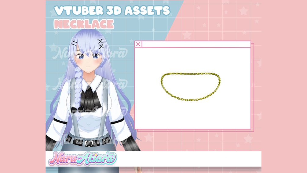 3D Vtuber Assets Necklace V7 Vroid Commission, 3D assets ready to use ...