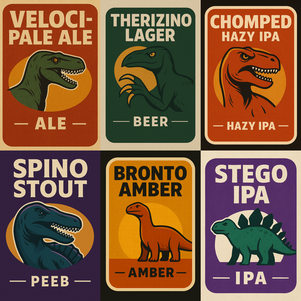 Dino Beer Label Pack Vol. 1 – Prehistoric Drip Edition
