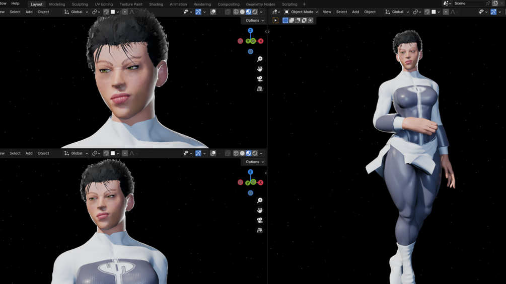 Anissa 3d Blender Model- Rigged with Riggify