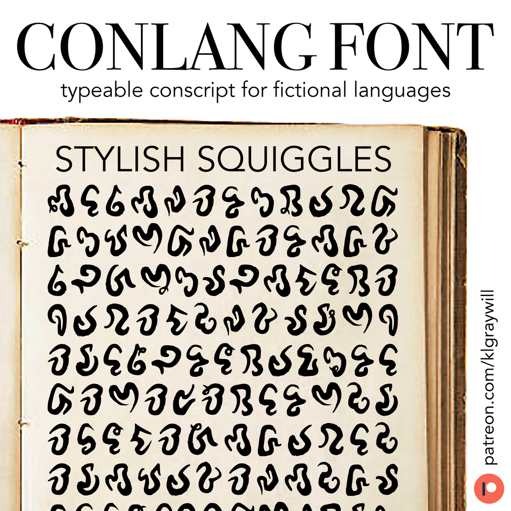 Conlang Font: Stylish Squiggles Fictional Language Conscript