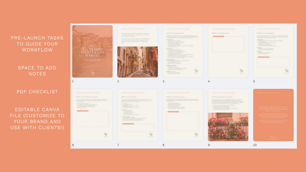 Client Website Launch Checklist (PDF + Editable Canva Template)