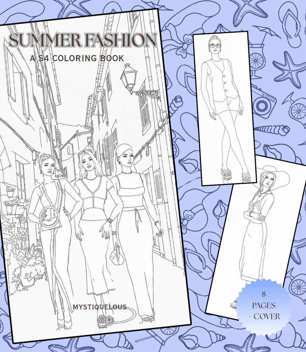 Fashion Coloring Book: S4 World of Summer Fashion with Stunning Outfits ...