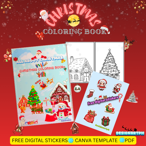 Christmas Coloring Book with Free Stickers