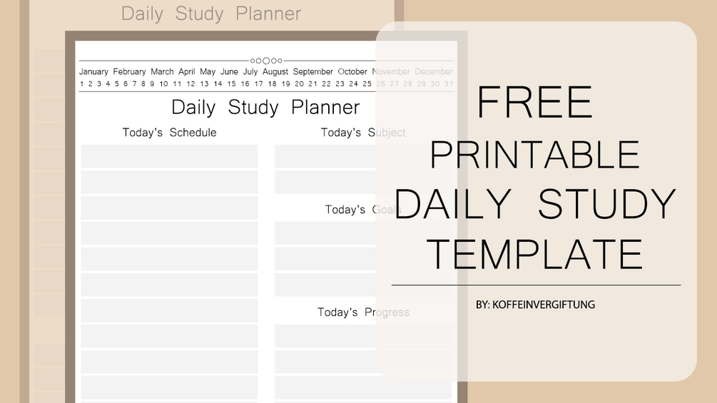 FREE Printable Daily Study Planner Minimalist
