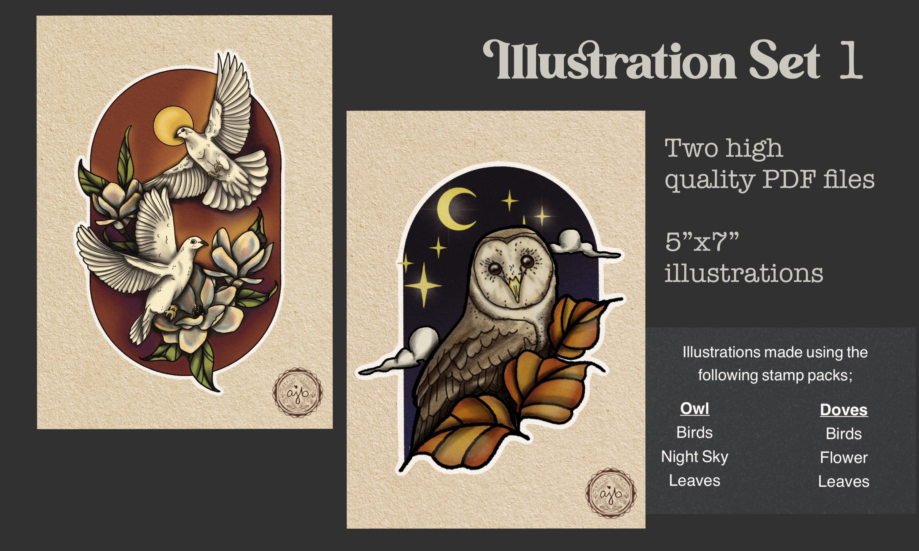 Illustration Set 1 - Birds