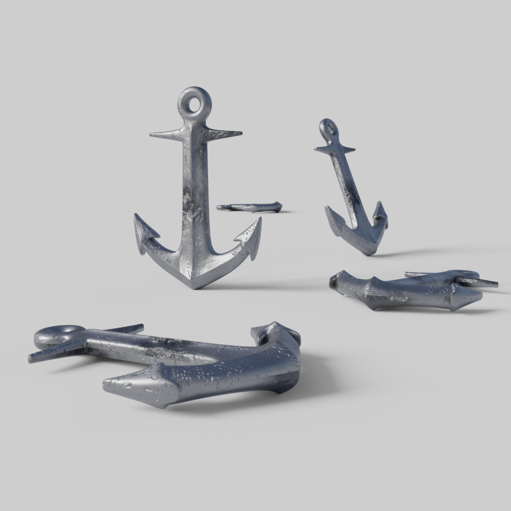 Free 3d anchor model and procedural material.