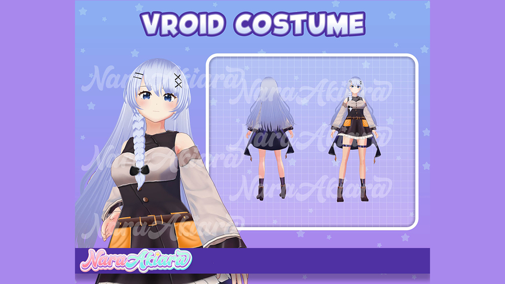 Show Your Style with 3D Vroid Clothes Dark Navy Blue Mini Dress with ...