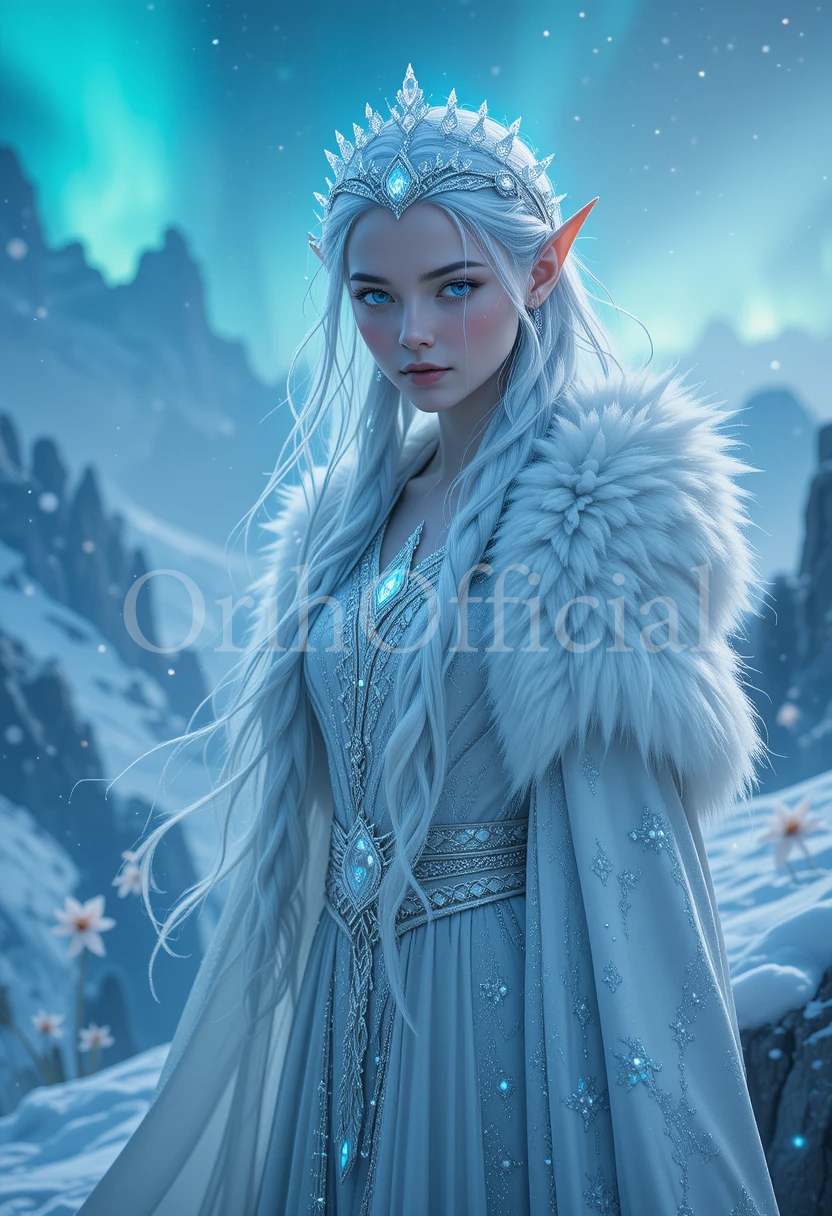 The Winterlight Elf – Snowy Fantasy Portrait Art