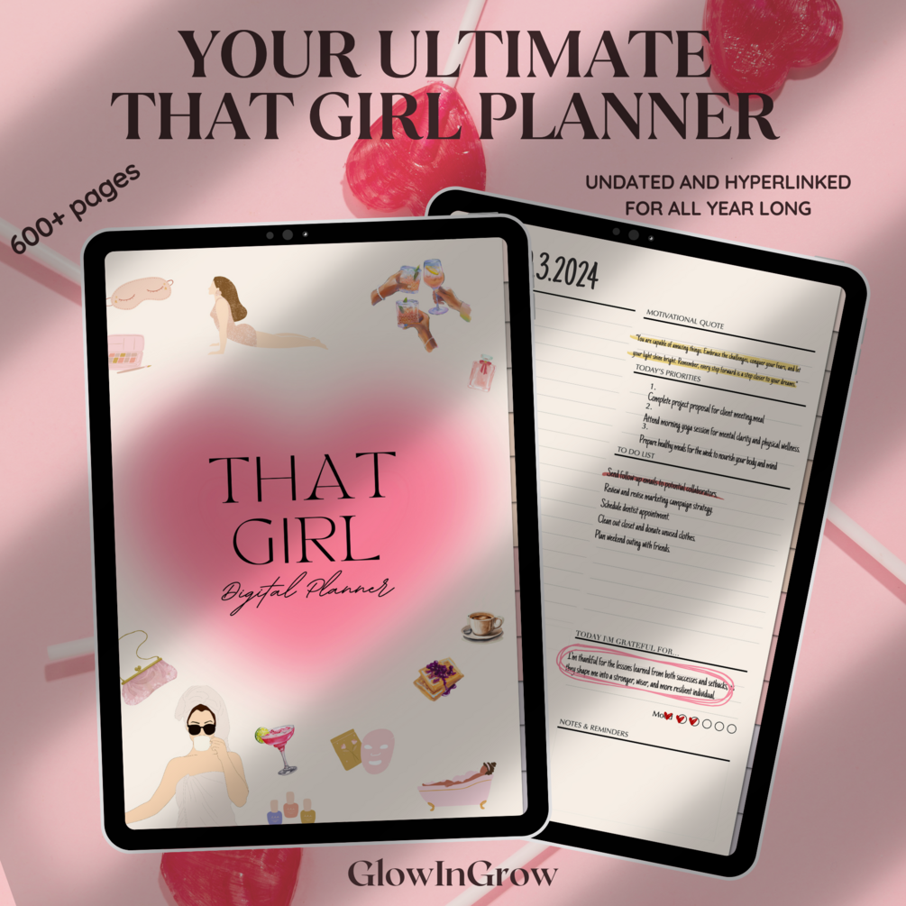 THAT GIRL UNDATED Digital PLanner Daily, Weekly, Monthly Goodnotes ...