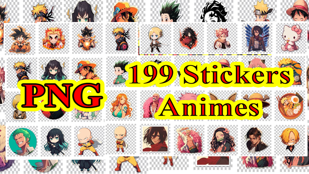 Anime Stickers PNG Pack Download - 199 High-Quality PNG
