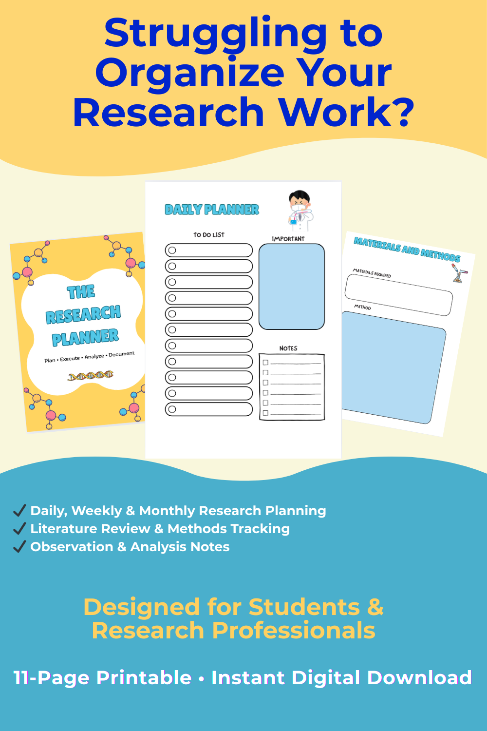 Printable Research Planner – 11 Pages