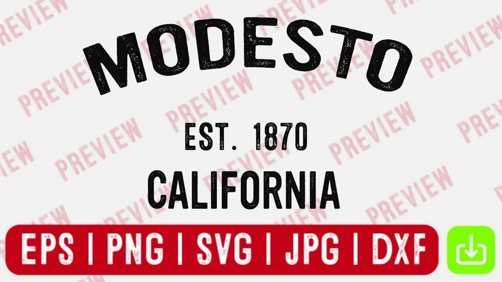 Vintage Modesto City California Est 1870 Souvenir SVG EPS DXF PNG / Cut ...