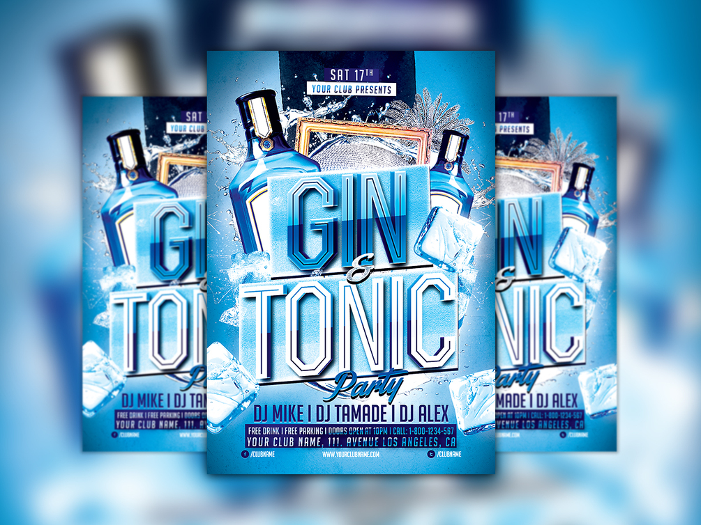 Gin Tonic Night Flyer Template