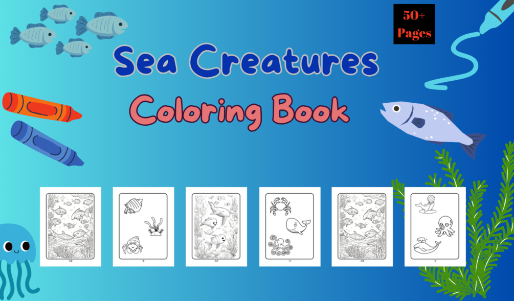 Sea Creatures Coloring Book