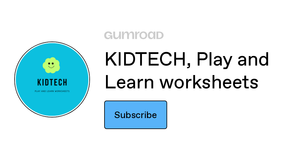 KIDTECH, Play and Learn worksheets