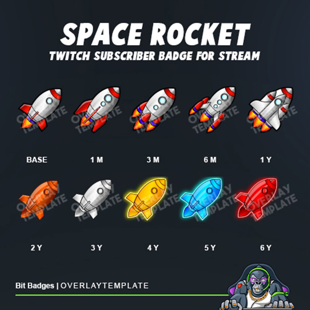 Space Rocket - Bit Badges