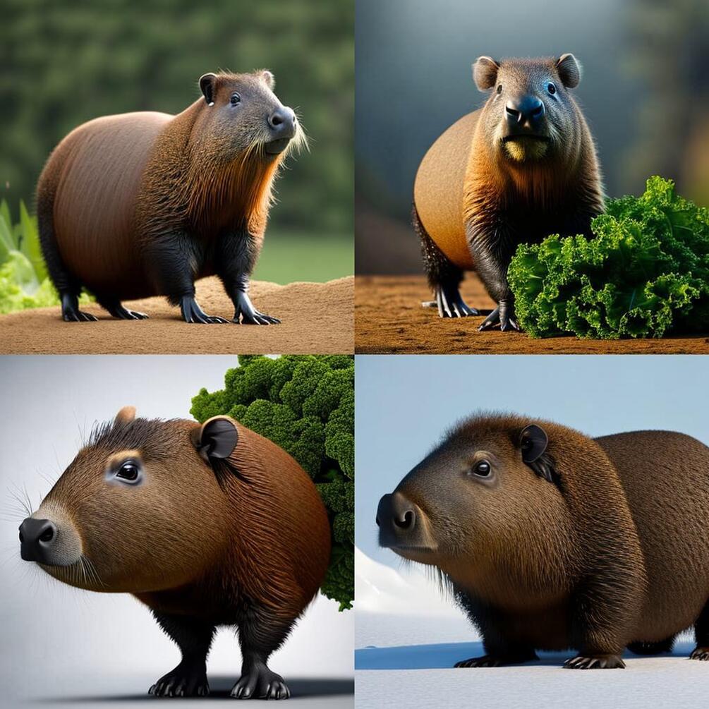 Fancy Capybara with Kale
