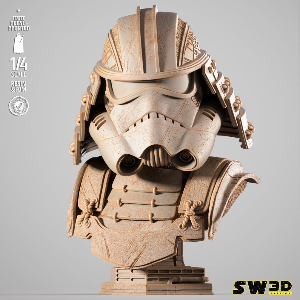 Stormtrooper Samurai Portrait Bust - Star Wars 3D Models - Tested and ...