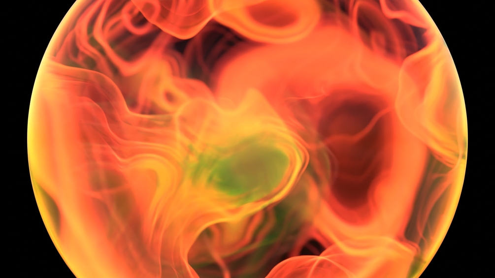 Abstract fire orb made in Blender.