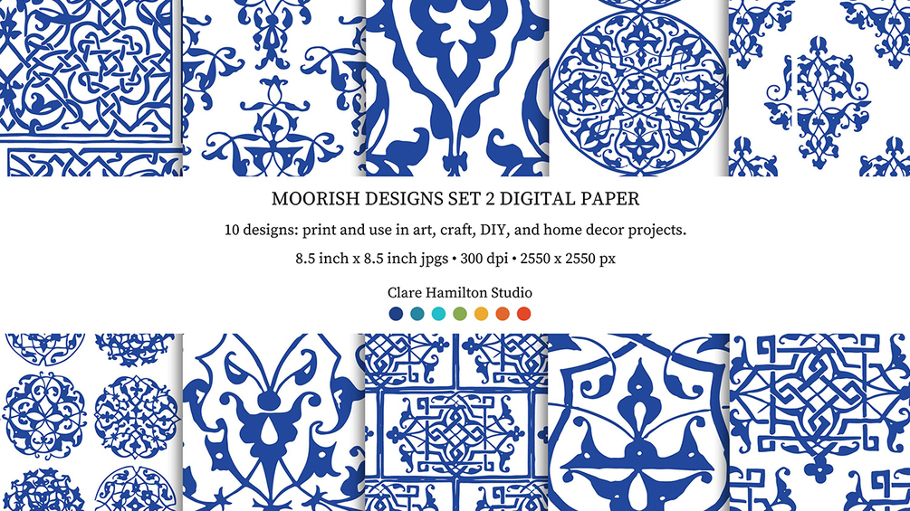 Moorish Designs Paper Set 2 Digital Paper