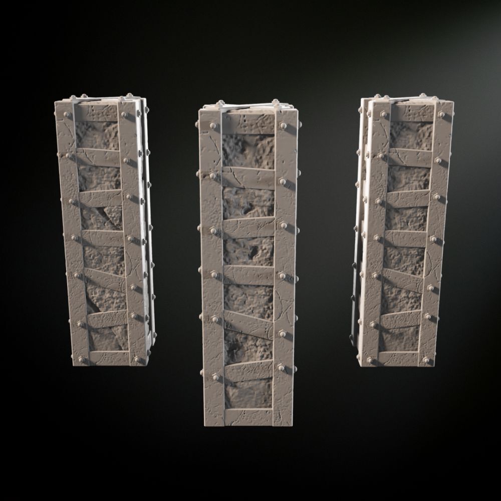 Post-Apocalyptic Column Set 3D Printable STL File - Wargaming Terrain ...